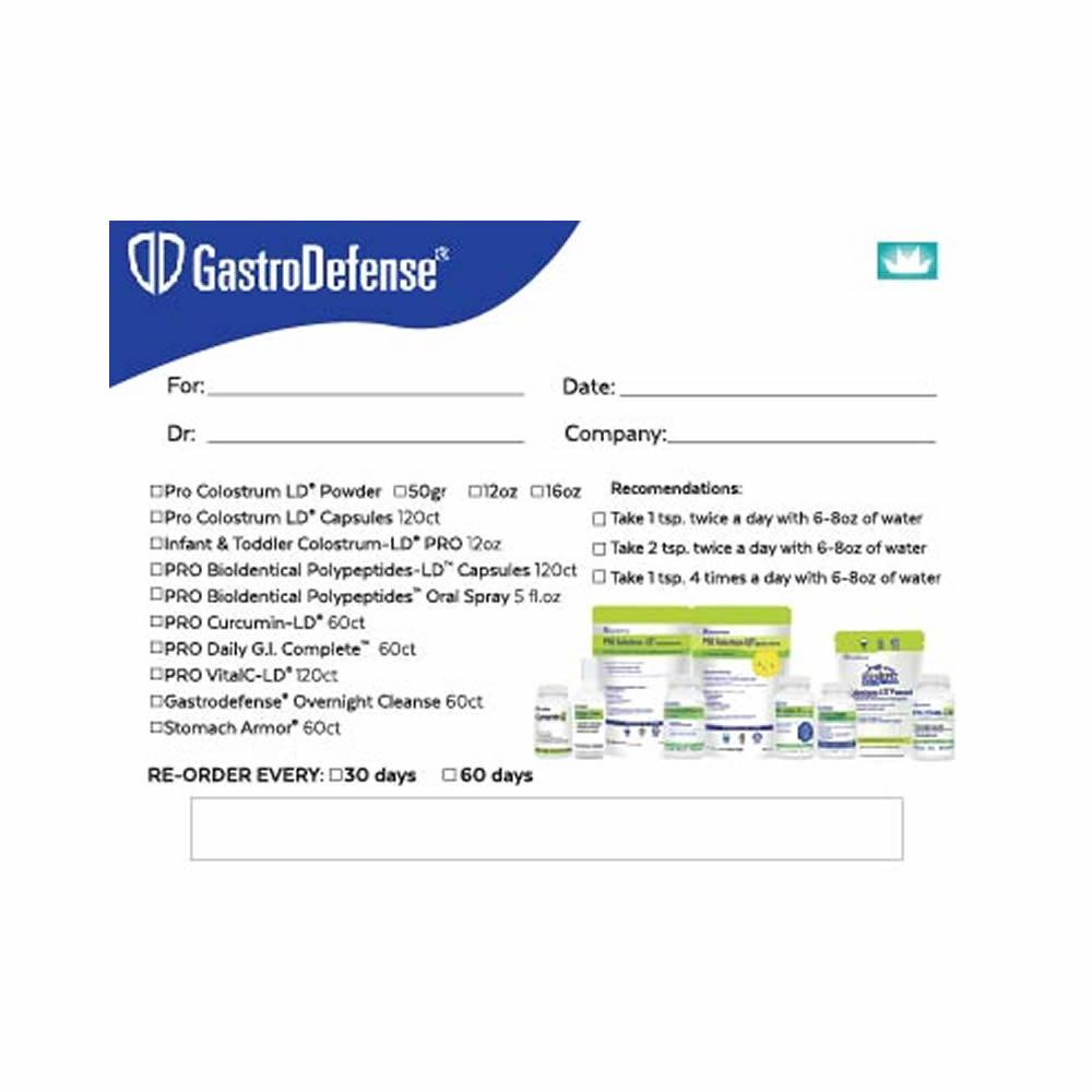 GD Prescription Pads: GastroDefense